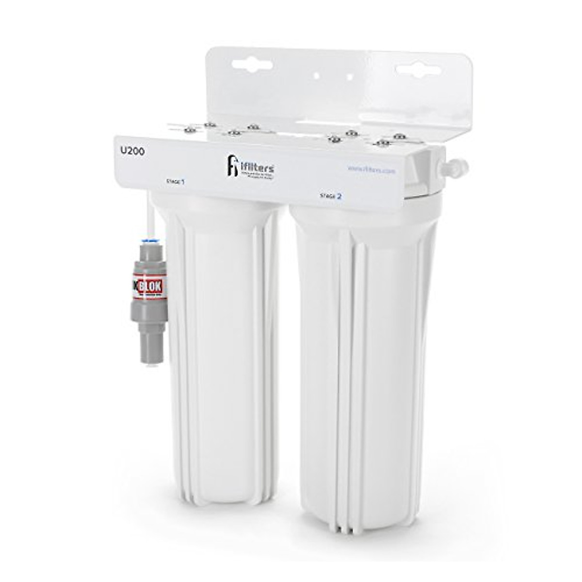 U200 Premium Drinking Water Filtration System 2 Stage w/Designer Faucet & Protection Valve