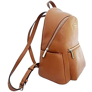 Kate Spade Leila Pebbled Leather Medium Dome Backpack School Bag Warm Gingerbread