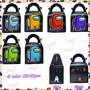 12Pack Paper Treat Boxes,Ags Birthday Party Gift Boxes Ags Themed Gable Boxes, Candy Gift Bag,Boy Girls Birthday Party Supplies Children's Birthday Party Snack Boxes…