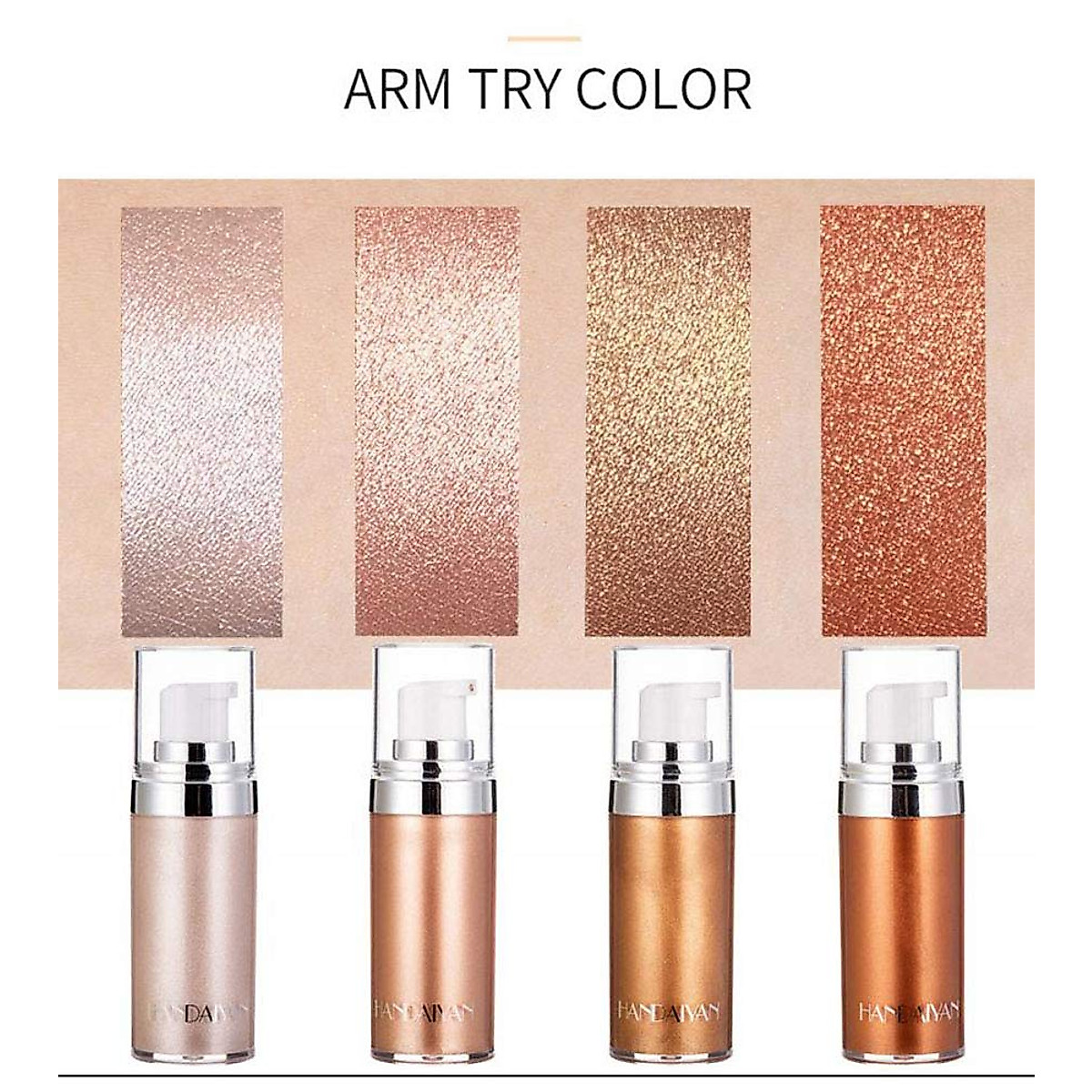 MIESCHER Body Face Luminizer Highlighter Cream Spray Liquid Bronzer Illuminator Glow Glistening Makeup Foundation Cheekbone & Blush Liquid Highlighter Bronzer Smooth Shimmer Glow Makeup(#2 Rose Gold)