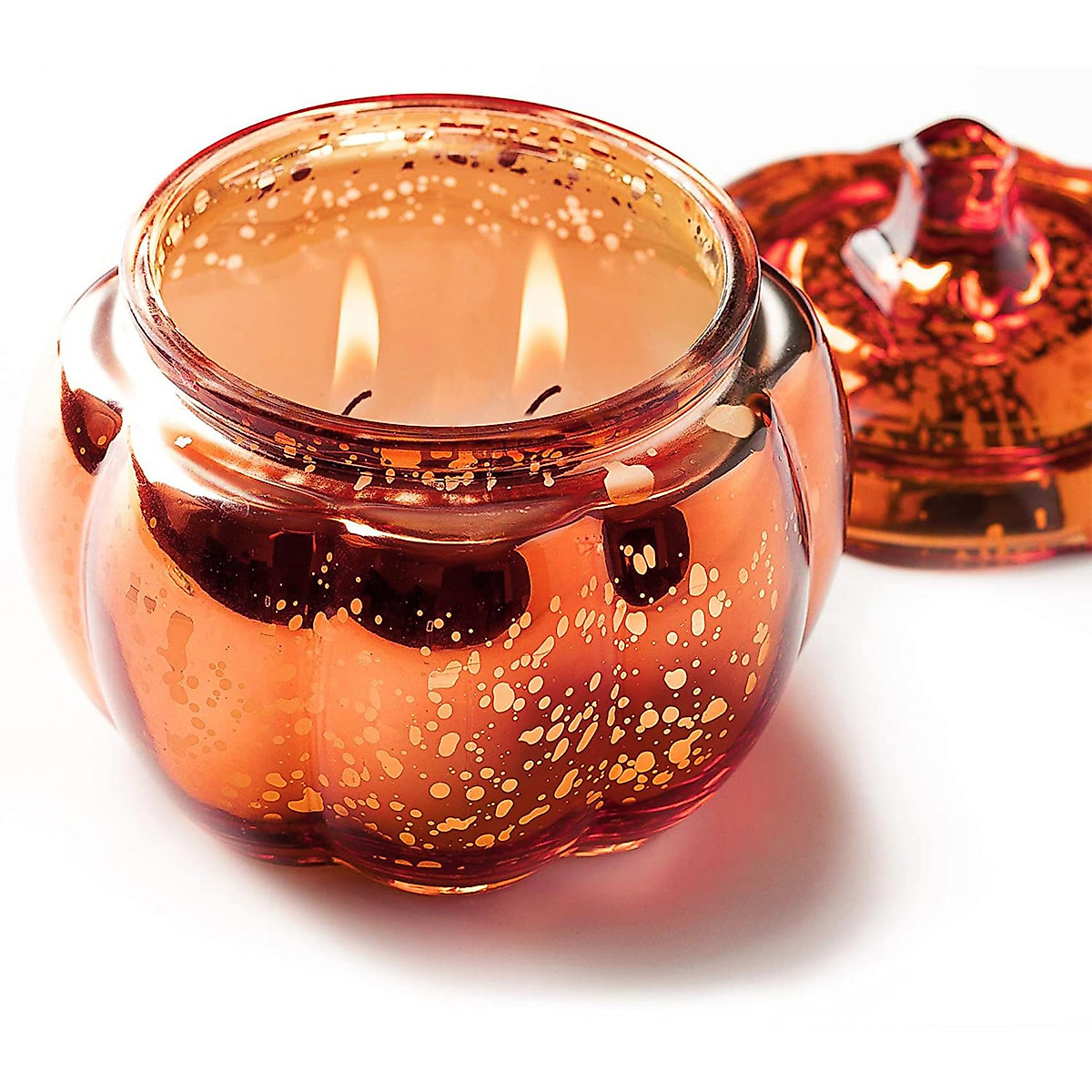 Scented Candles for Home Decoration - Aromatherapy Candles - Pumpkin Shaped - Farmhouse Pumpkin Tweed | Thanksgiving Candle Gift Natural Soy Wax Candles