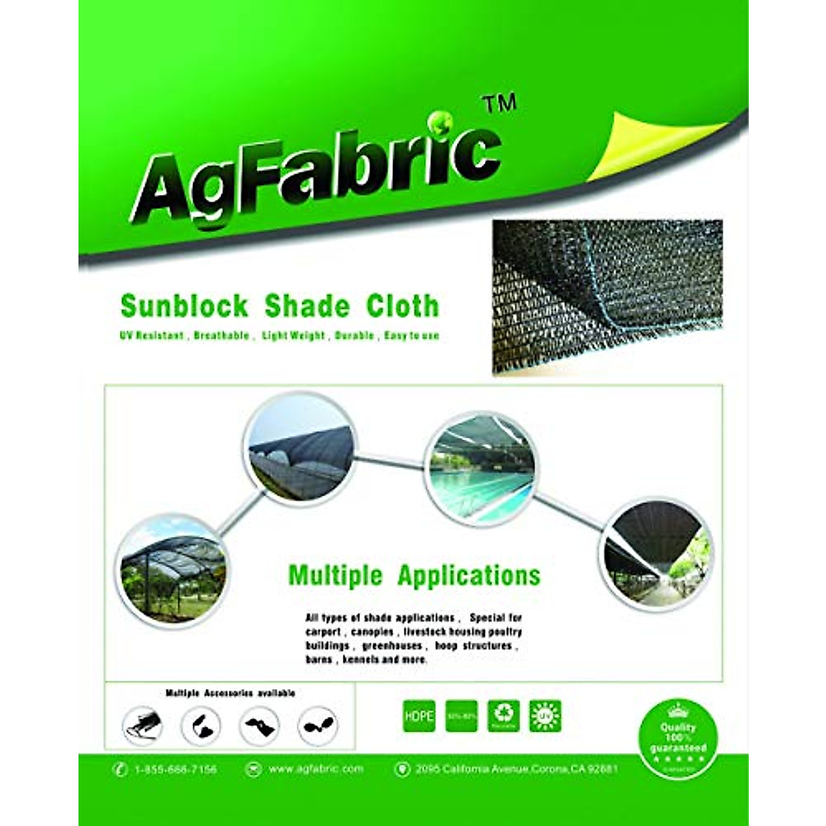 Agfabric 50% Sunblock Shade Cloth Net Mesh Shade with Clips for 10x20ft Garden Patio&Plants,Black