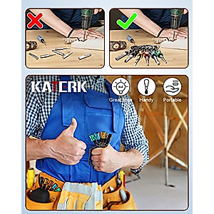 Upgrade, Push to Unlock,katerk 6pcs 1/4 inch Hex Shank Aluminum Alloy Screwdriver Bits Holder Light-weight Quick-change Extension Bar Keychain Drill Screw Adapter Change Portable, With Black Carabiner