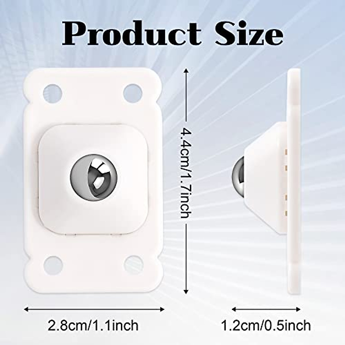 32 PCS Self Adhesive Caster Wheels,Mini Swivel Wheels Stainless Steel Paste Universal Wheel,360 Degree Rotation Sticky Pulley,Small Adhesive Wheels for Furniture Storage Box Trash Can (White)