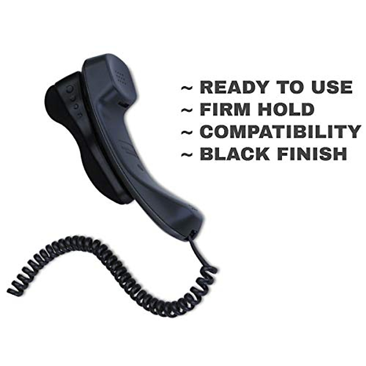 1InTheOffice Telephone Handset Shoulder Rest, Phone Cushion Gel Padded Black, 1 Pack
