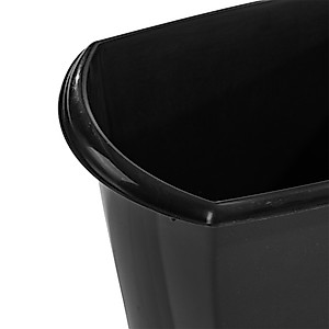 Sterilite 5.5 Gallon Rectangular Wastebasket, Open-top, Medium Sized Trash Can for the Bathroom, Bedroom, or Office, Black, 6-Pack