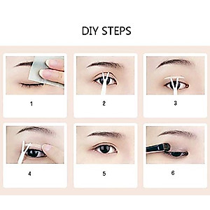 VASANA 1800PCS Beige Three Different Shapes Double Eyelid Tape Tool Invisible Beauty Double Eyelid Tape Stickers Makeup Breathable Big Eye Decoration for Mono-eyelids