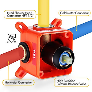 FRANSITON Shower Faucet System with Bathroom Spout Rain Shower Kit, High Pressure Handheld Shower Head Dual 2 in 1 Shower Combo Faucet Set with Valve Trim Kit Oil-Rubbed Bronze