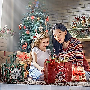 STYPOP Christmas Gift Bags 16 Pack Large Christmas Bags for Presents Reusable Christmas Party Bags Xmas Totes with Classic Designs - Perfect for Gifts,Decorations, And Parties