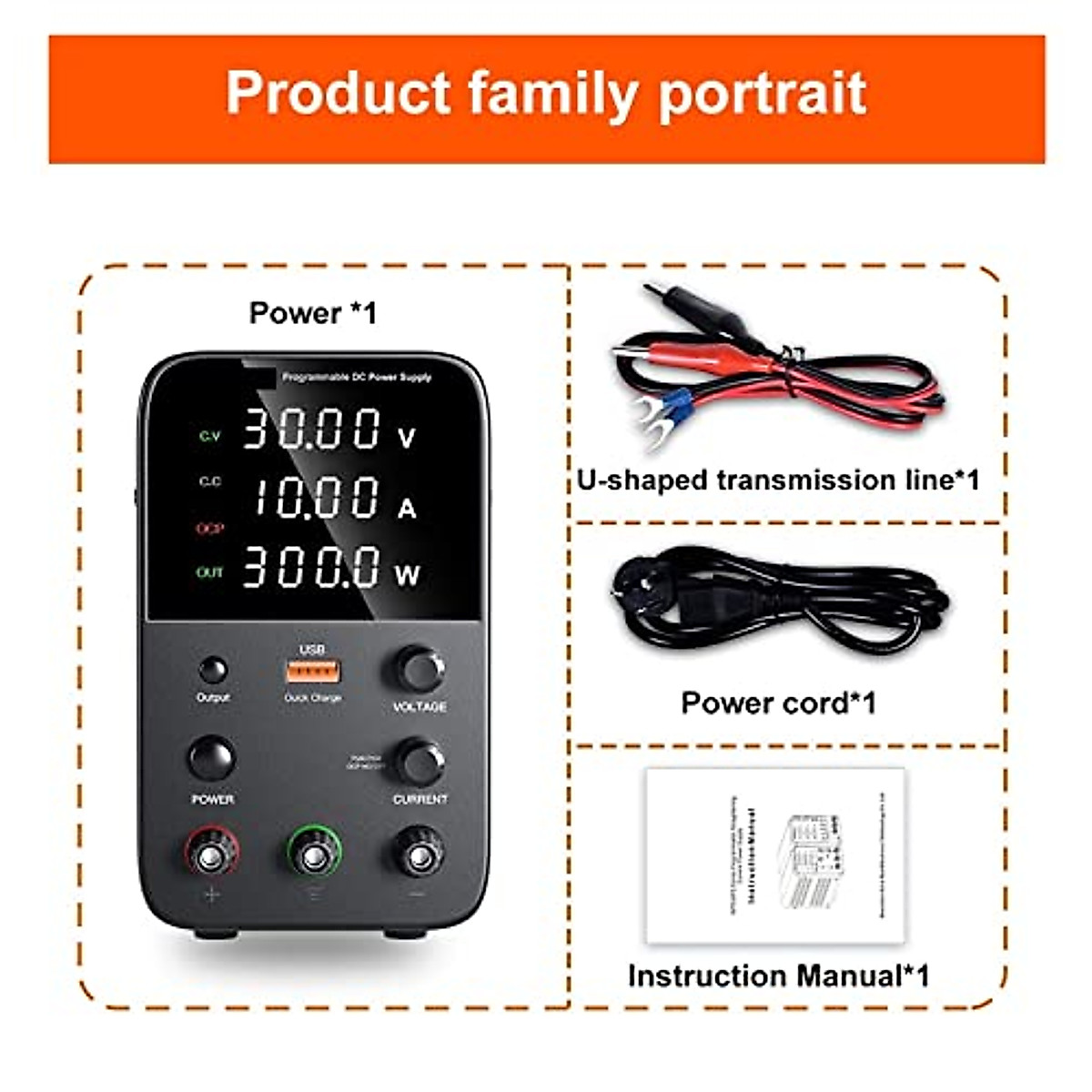 Adjustable DC Power Supply 60V 5A Lab Bench Power Source Stabilized Power Supply Voltage Regulator Switch 120V 30V 10A(WPS1602)