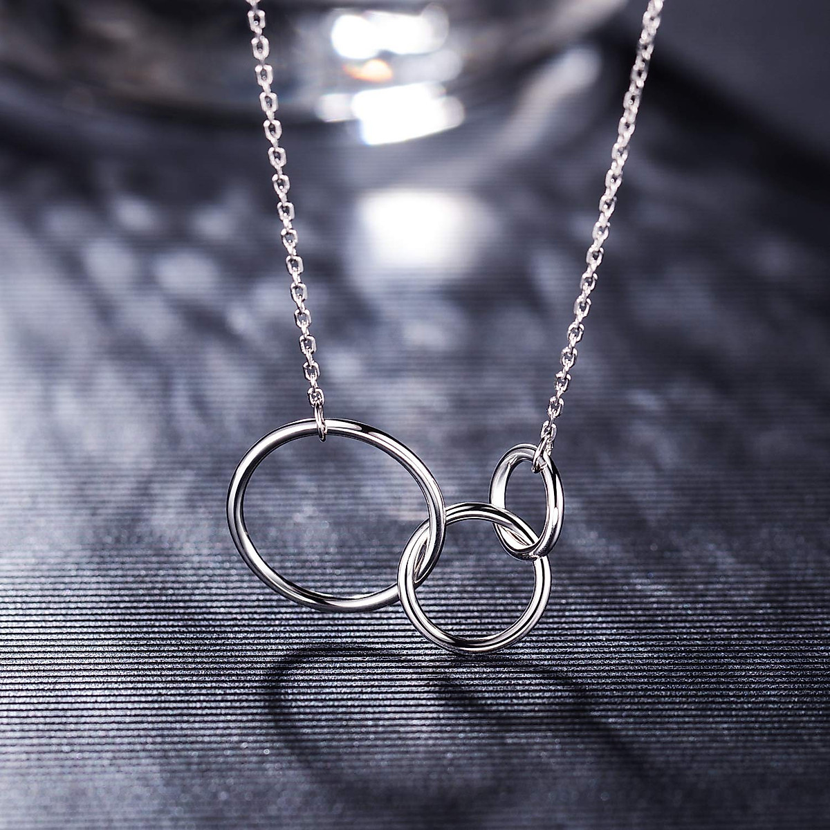 CHICLOVE 3 Sisters Necklace - 925 Sterling Silver Three Circles Friendship Sister Necklace For Women