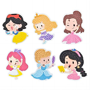 PICNICFUN Diamond Kits Stickers for Kids,24 PCS 5D DIY Cute cartoon characters and animals Handmade Digital Paint Rhinestone Mosaic Sticker Making for Kids Gift,Children Art Craft