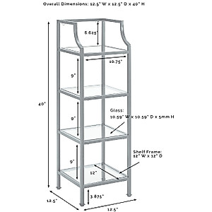 Crosley Furniture Aimee Short Bookshelf with Glass Shelves, Small Bookcase Storage, Gold and Glass