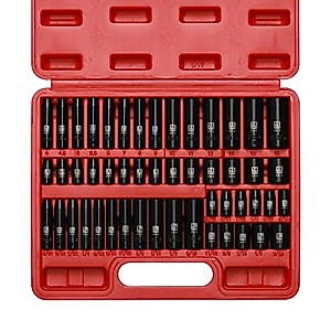 Mayouko 50PCS 1/4 Inch Drive Master Impact Socket Set,Metric/SAE,Deep/Shallow,6 Point,CR-V, 5/32 Inch - 9/16 Inch, 4mm - 15mm.