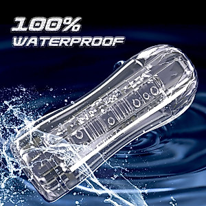 Manual Sucking Extrusion Male Masturbators, Portable Transparent Pocket Pussy Stroker with Vagina Textured Blowjob Sex Toys Penis TPE Masturbation Sleeve for Men