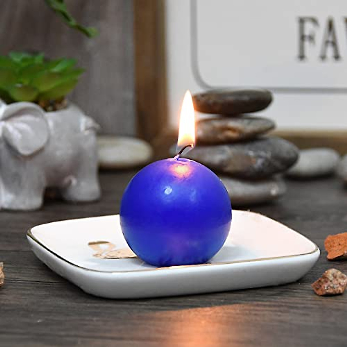 Zest Candle 12-Piece Ball Candles, 2-Inch, Blue