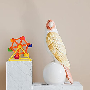 POPETPOP Ferris Wheel Bird Toy, Bird Food Leakage Toy, Parrot Foraging Toy, Pet Bird Plaything a Fun Activity for Smaller Birds