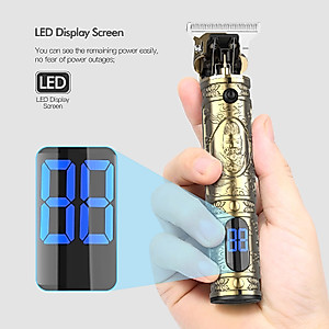 Professional Mens Hair Trimmer Bestauty Cordless Electric Hair Clippers with LCD Screen,180 Mins Working Time with Clipper Oil,Beard Trimmer T Blade Outiner Trimmer Gifts for Men