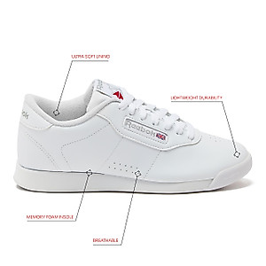 Reebok women's Princess Fashion Sneaker, White, 5.5 US