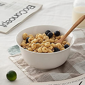 DOWAN 20 OZ Ceramic Soup Bowls & Cereal Bowls - White Bowls Set of 6 for Kitchen - Bowls for Cereal, Soup, Oatmeal, Rice, Pasta, Salad - Dishwasher & Microwave Safe