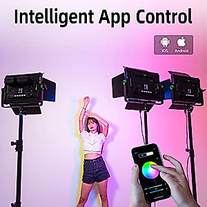 VILTROX 30W RGB LED Photography Light Panel, Bi-Color Variable 2800K~6800K with APP Control for Video Photography, CRI97+ TLCI97 Led Video Light Panel +Barndoor, NO Light Stand (weeylite WP35)