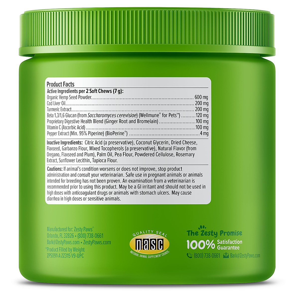 Zesty Paws Dog Allergy Relief - Anti Itch Supplement - Omega 3 Probiotics for Dogs - Salmon Oil Digestive Health - Soft Chews for Skin & Seasonal Allergies - with Epicor Pets – Hemp - 90 Count…