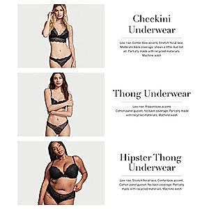 Victoria's Secret Dream Angels Lace Cheekini Panty, Underwear for Women, Black (M)