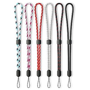 Avorast Hand Wrist Strap Lanyard, 6 Pack Adjustable Colorful Nylon Hand Wrist Straps for GoPro, Camera, Keys, Keychain, Phone, USB Flash Drive, Wallet, ID Name Tag Badge (Mixed Undertint)