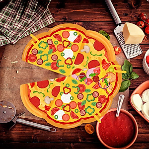 Fangleland 3 Pieces Pizza Banner, Pizza Theme Pennant Bunting Garland for Baby Shower, Birthday Bachelorette Party Supplies, Fast Food Theme Decorations for Pizza Party Time