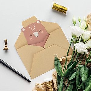 Lincia 36 Sets Bear Thank You Cards Funny Greeting Cards Bear Hug Birthday Cards Animal Note Cards Bulk Bear Stationary Holiday Cards with Envelopes Stickers for shower Party Supplies(Classic Style)