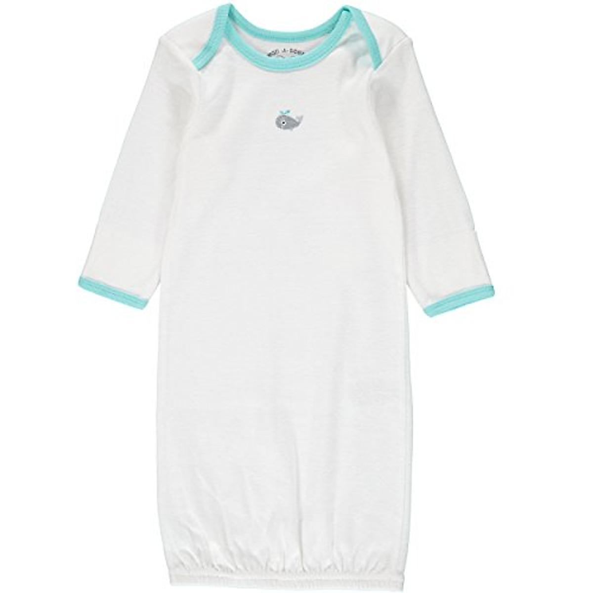 Wan-A-Beez Baby 3 Pack Printed Gown - Turquoise Whale,0-6 Months