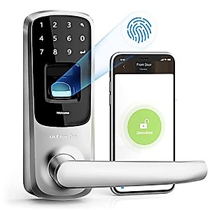 ULTRALOQ UL3 BT 2nd Gen Smart Lock (Satin Nickel), 5-in-1 Keyless Entry Door Lock with Bluetooth, Biometric Fingerprint and Touch Digital Keypad, Smart Door Lock Latch Edition