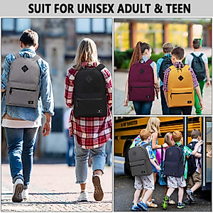 VX VONXURY Backpack for Men Women,15.6 Inch Water-resistant School Bookbag Casual Travel Daypack for Teen Boys and Girls Black