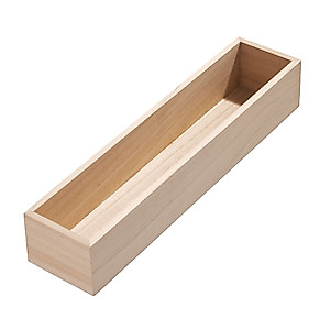 iDesign Renewable Paulownia Wood Collection Drawer Organizer Bin, 3.3" x 15" x 2.5", Natural