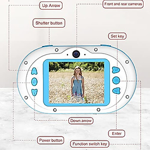 Niaviben Mini Portable Digital Camera for Kid's Waterproof Camera Front and Rear Dual 24 Million Pixel Compact Camera 2.4 Inch Pink