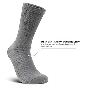 PAPLUS Compression Athletic Crew Socks (6 Pairs) for Men & Women