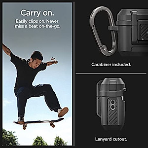 Spigen Lock Fit Designed for AirPods Pro 2nd Generation Case (USB-C/Lightening Cable) with Secure Lock Clip - Black