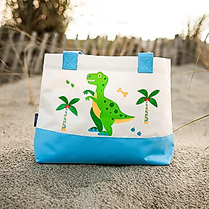 Wildkin Tote Bag for Kids & Adults, Measures 19.5 x 13 x 4.5 Inches, Polyester Fabric Travel Tote Bags, Features Two Durable Carrying Handles with Moisture-Resistant Interior Lining (Dinosaur Land)