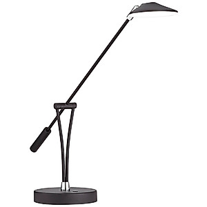 360 Lighting Arnie Modern Desk Lamp 20" High with USB Charging Port LED Satin Black Metal Adjustable Arm Decor for Living Room Bedroom House Bedside Nightstand Home Office Reading Family