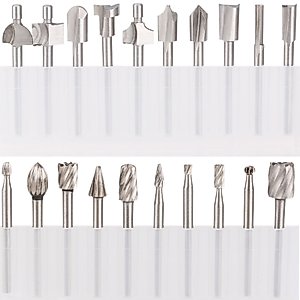 SPTA 10Pc HSS Router Carbide Engraving Bits & 10Pcs Router Bit 1/8"(3mm) Shank for Rotary Tools for DIY Woodworking, Carving, Engraving, Drilling