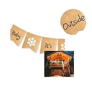 Christmas Banner Baby It's Cold Outside Printed Bunting Banner Christmas Tree Garland Holiday Bunting Home Garden Indoor Outdoor Banner Christmas Home Party Decorations