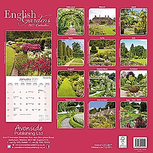 Garden Calendar - English Gardens Calendar - Calendars 2020 - 2021 Wall Calendars - Flower Calendar - English Gardens 16 Month Wall Calendar by Avonside