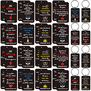 Rtteri 28 Pieces Christian Keychains Bulk Religious Keychain Bible Verse Keychain Scripture Quote Inspirational Key Chains Jesus Keyrings Motivational Christian Gifts for Women Men Friends