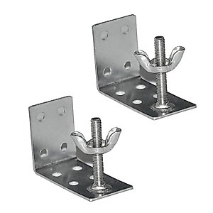 2pcs Mounting L Bracket and wingnut for Woven Wood or Bamboo Shade Universal Design for Inside, Ceiling or Wall Mount Roman Fold Shade