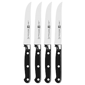 ZWILLING Professional S 4-Piece Razor-Sharp German Steak Knife Set, Made in Company-Owned German Factory with Special Formula Steel perfected for almost 300 Years, Dishwasher Safe