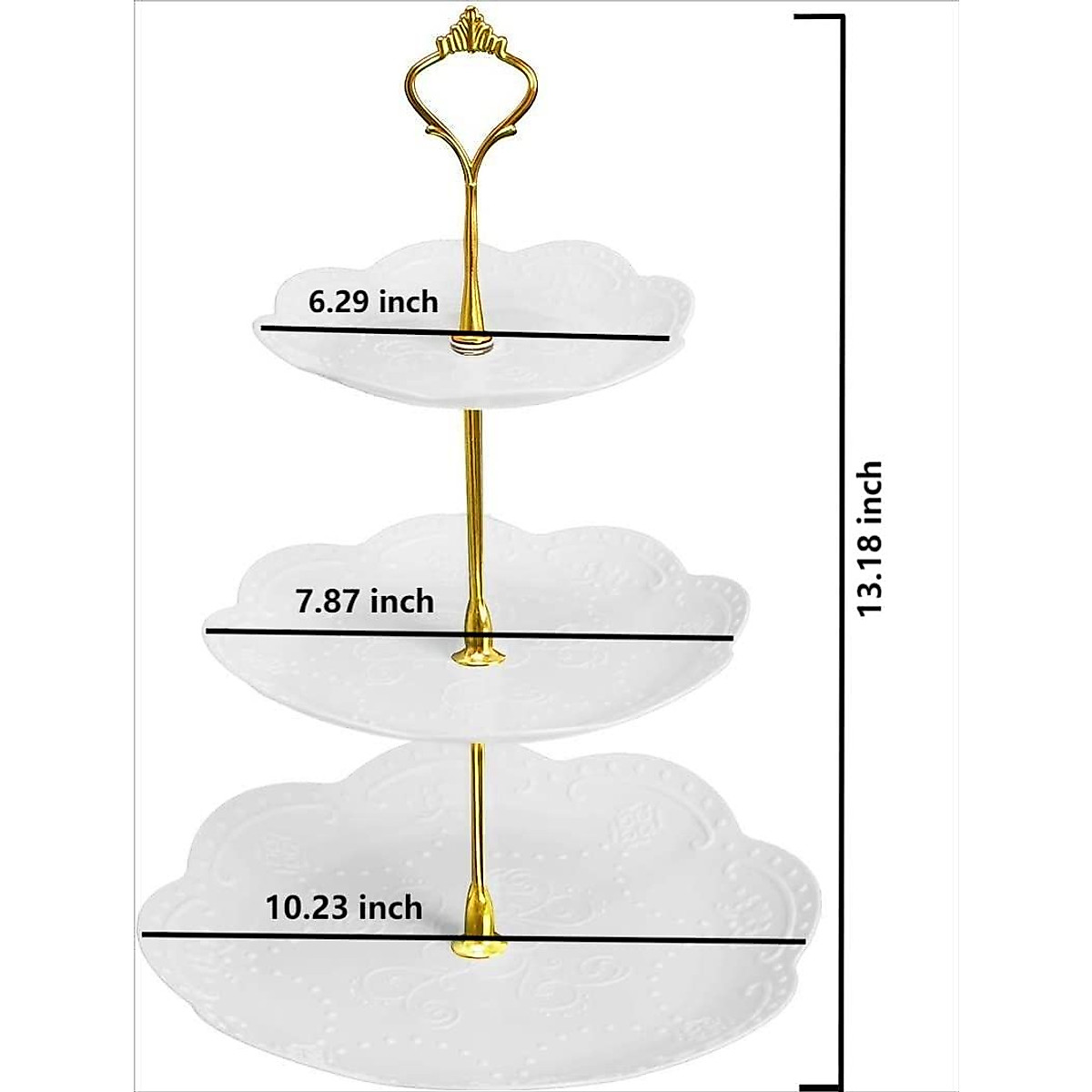 3 Tier Cupcake Stand, Plastic Tiered Serving Stand, Dessert Tray for Tea Party, Baby Shower and Wedding (Round)