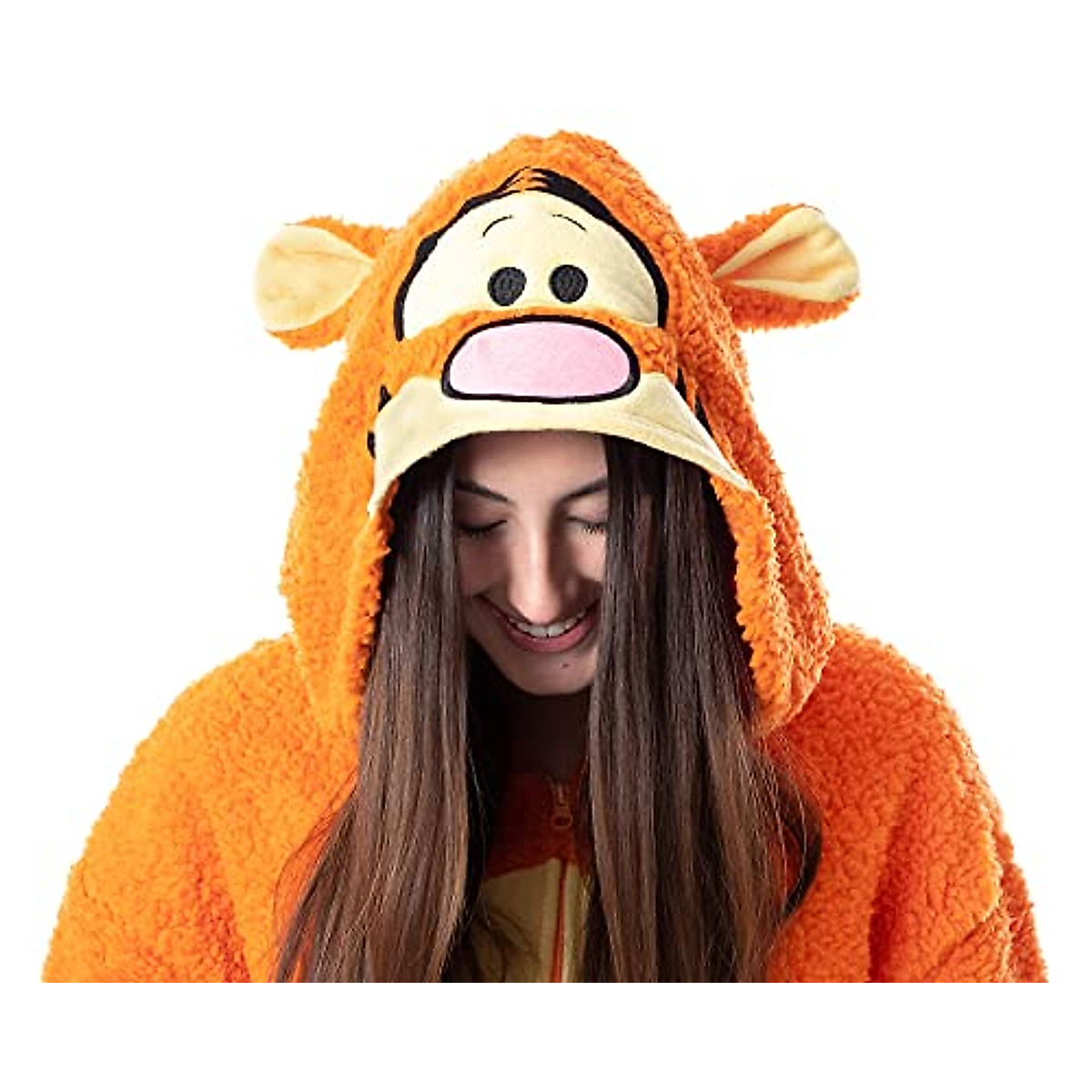 MJC International Disney Winnie The Pooh Adult Tigger Costume Plush Kigurumi Union Suit Pajama Outfit, Orange, Medium