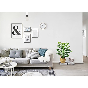 Rozwkeo Artificial Plants Fake Turtle Tree Leaves with Stems 29" Tall Faux Palm Tree Large Monstera Leaf Imitation Frond Tropical Plant Greenery Floral Jungle Party Indoor Outdoor Garden Decoration