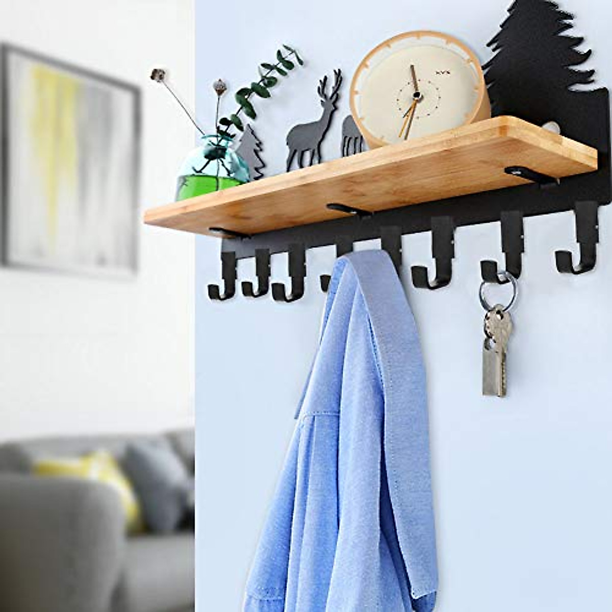 Beufee 2Pcs Bathroom Hook, Matte Black Wall Hook Coat Towel Hooks Wall Mounted Towel Hook Square Robe Coat Clothes Hook for Bath Kitchen