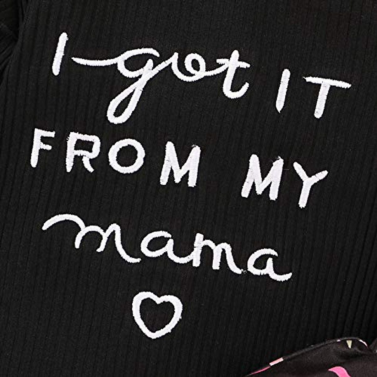 YOUNGER TREE 3PCS Newborn Infant Girls Clothes Baby Girl Fall Outfits Mustard Yellow Romper Baby Clothes Gril Winter Outfits (12-18 Months, Black Romper+Floral Skirt Pants Set)